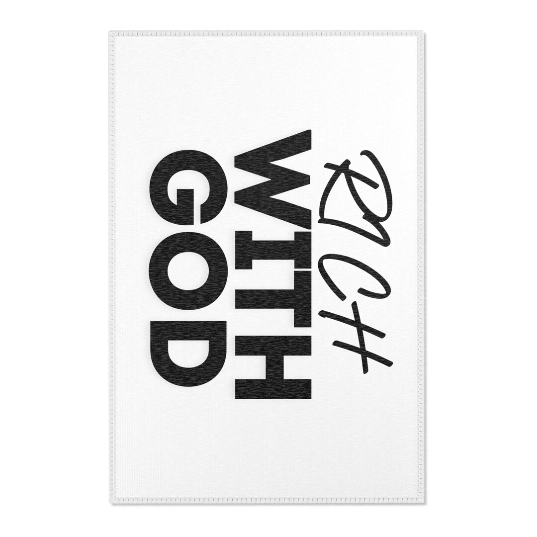 Rich With God Inspirational Area Rug - Motivational Decor, Religious ...