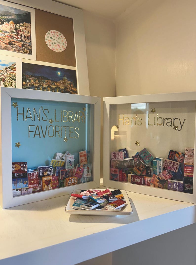 Custom Mini Book Library in Shadow Box - Etsy