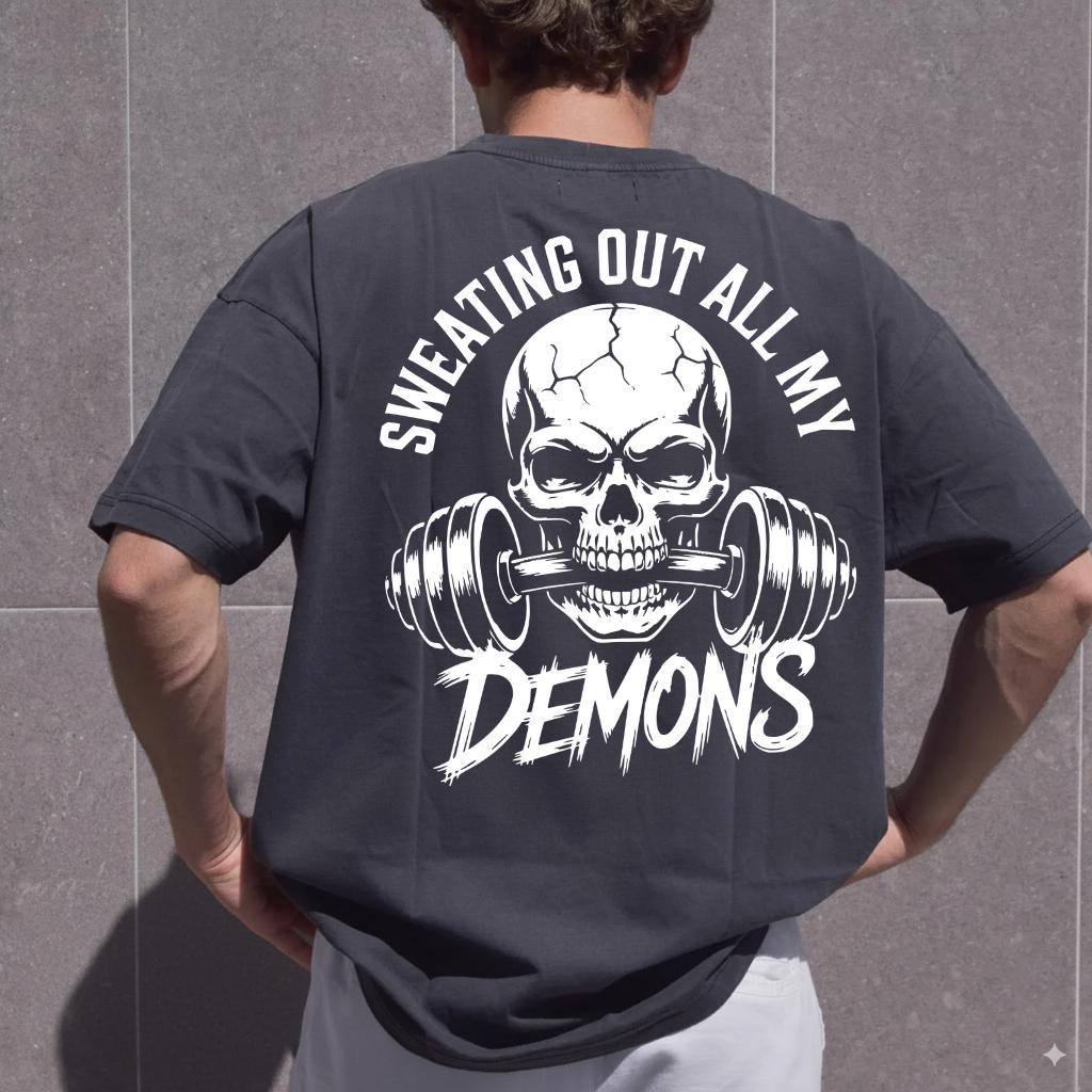 Sweating Out All My Demons PNG | Workout Shirt Design | Gym Quote PNG ...