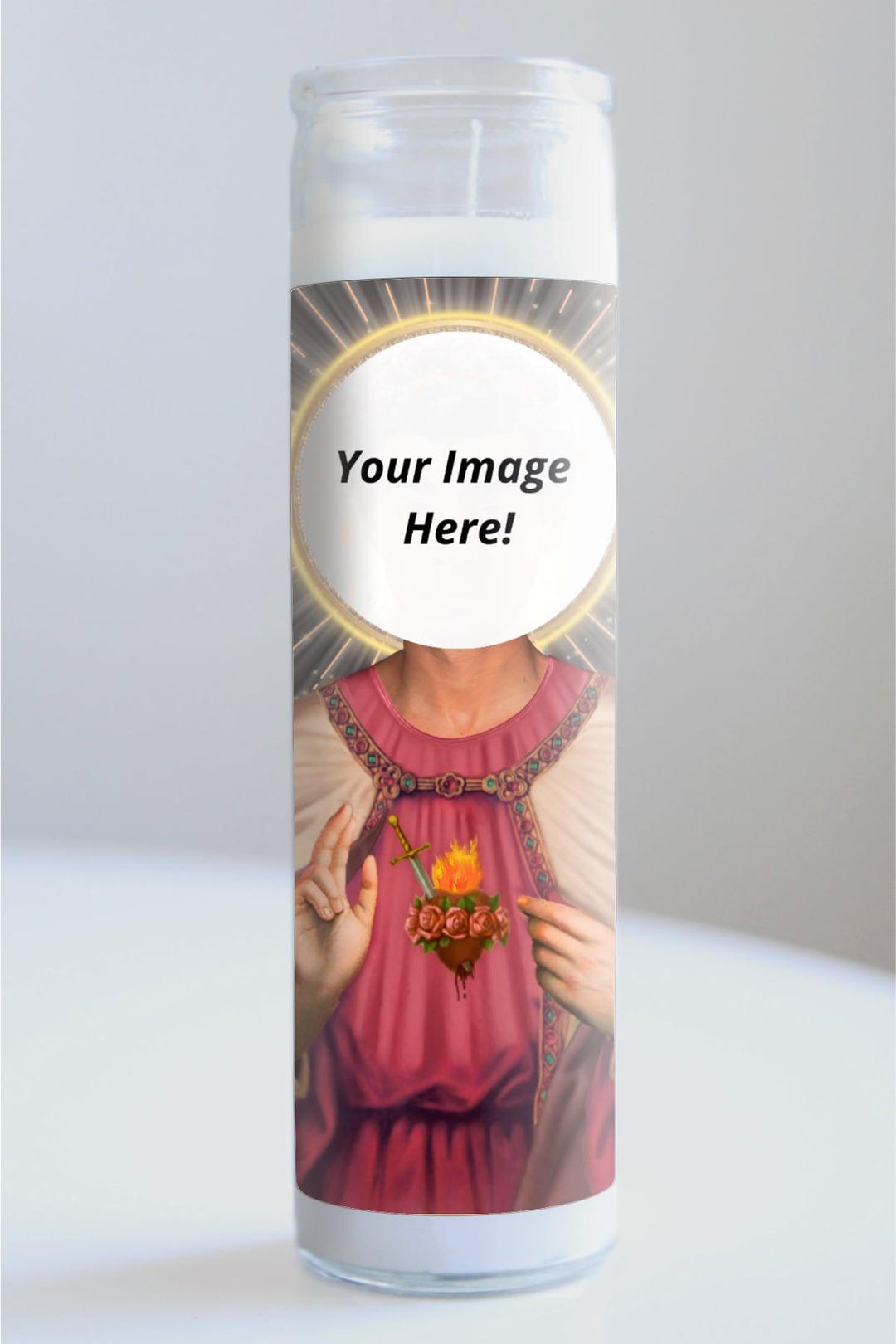 Custom Celestial Prayer Candle | Personalized Unscented 7 Day Candle - Etsy