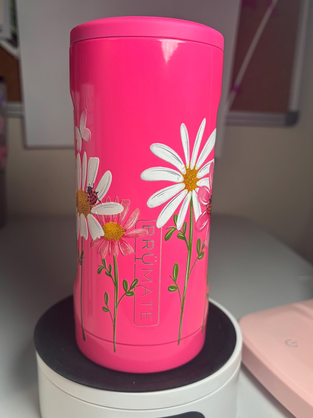 Custom Neon Pink Brumate Slim With Wildflowers - Etsy