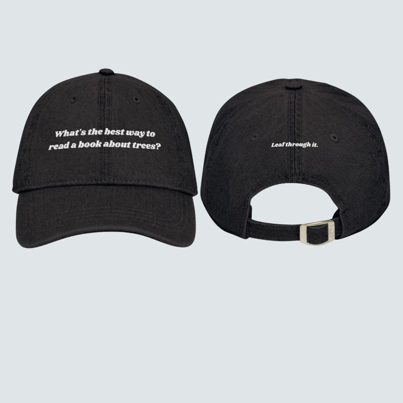 Quirky Embroidered Denim Hat | Nature Lover Gift, Eco-friendly ...