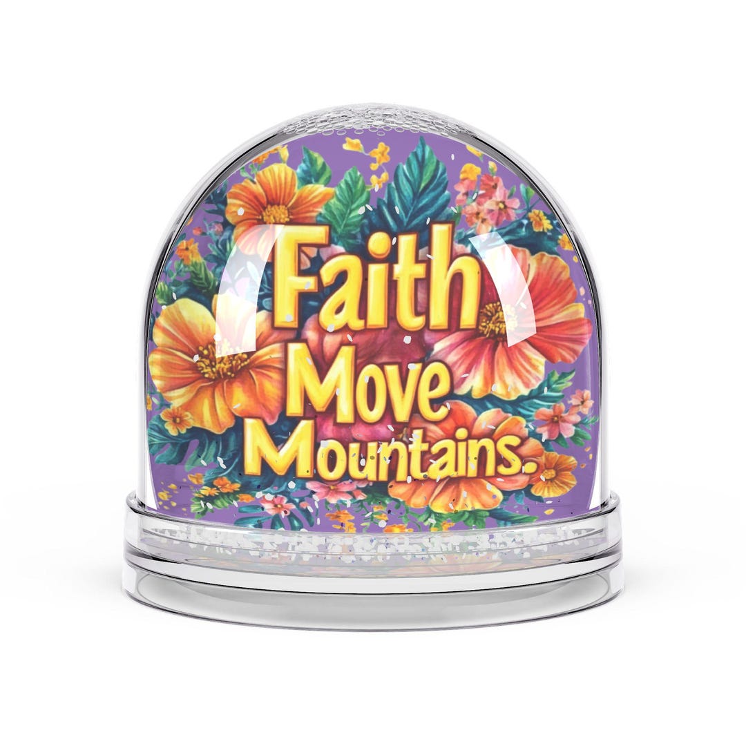 Faith-inspired Snow Globe With Floral Design, Spiritual Decor ...