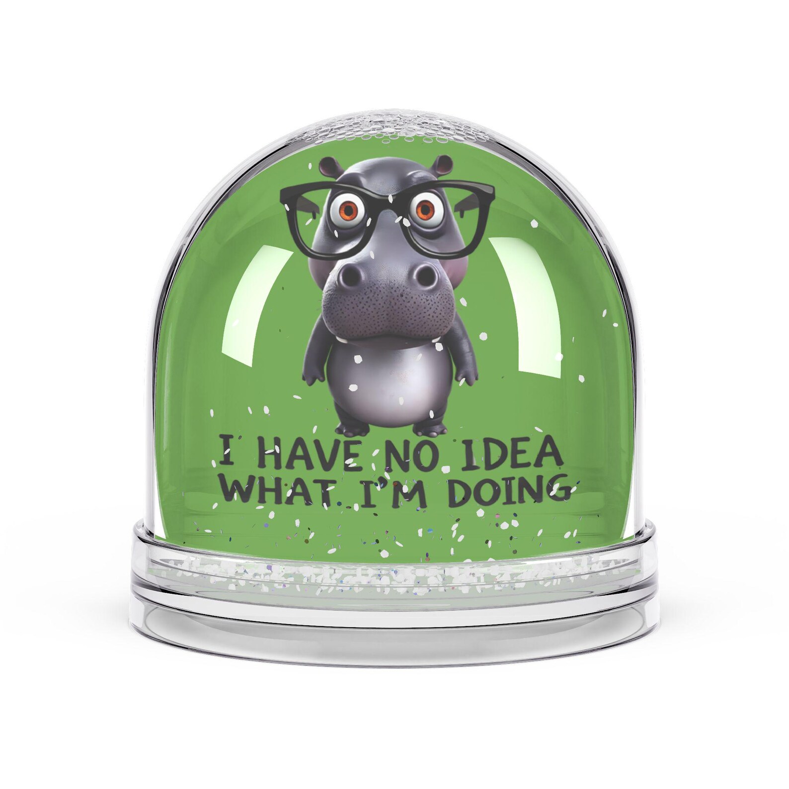 Funny Hippo Snow Globe | Humorous Office Decor | Unique Gift for ...