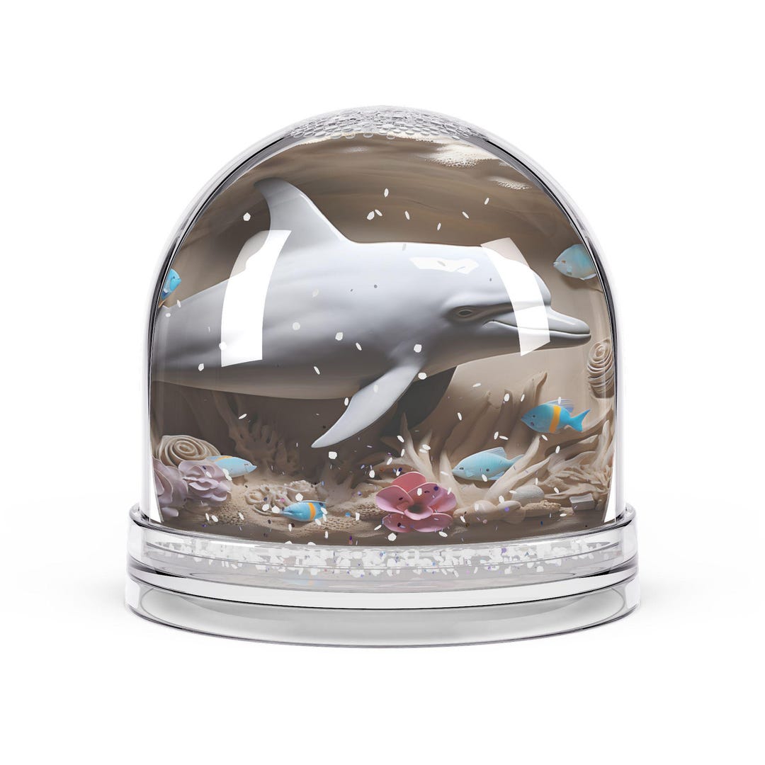 Whimsical Dolphin Snow Globe, Ocean Decor, Nautical Gift, Winter ...