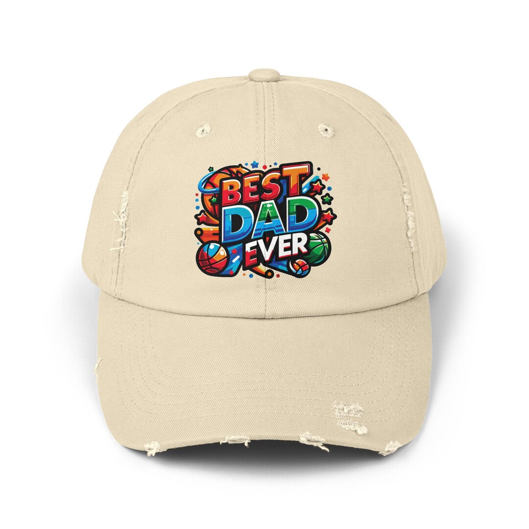 Best Dad Ever Distressed Cap, Gift for Dad, Father's Day Hat, Sports ...