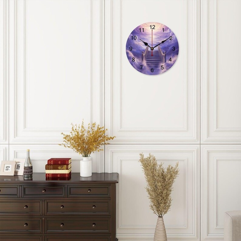 Stairway to Heaven Clock – Clouds Sky Art, Silent Wall Decor - Etsy
