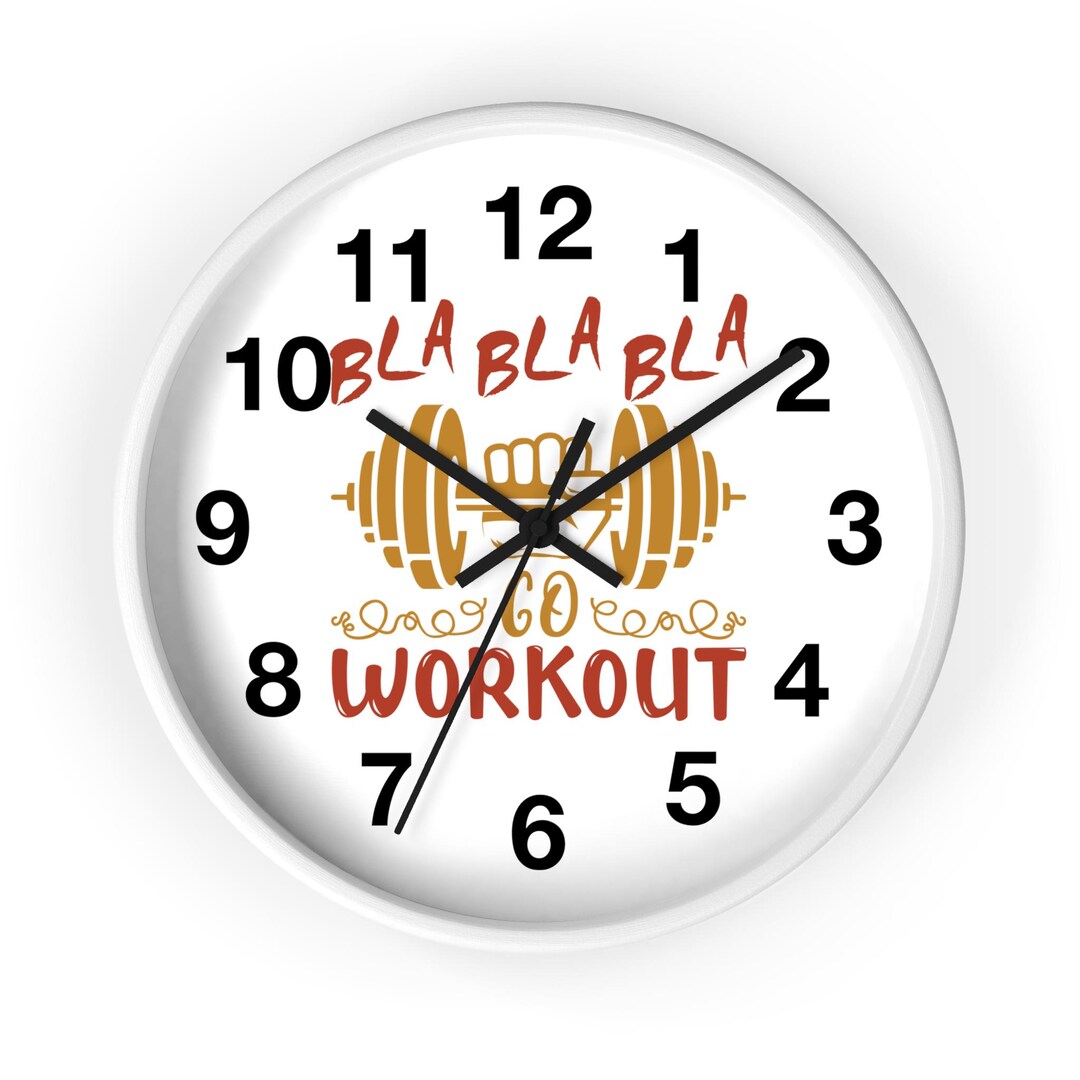 Fitness Workout 10" Wall Clock for Gym, Exercise Room, Fitness Studio ...