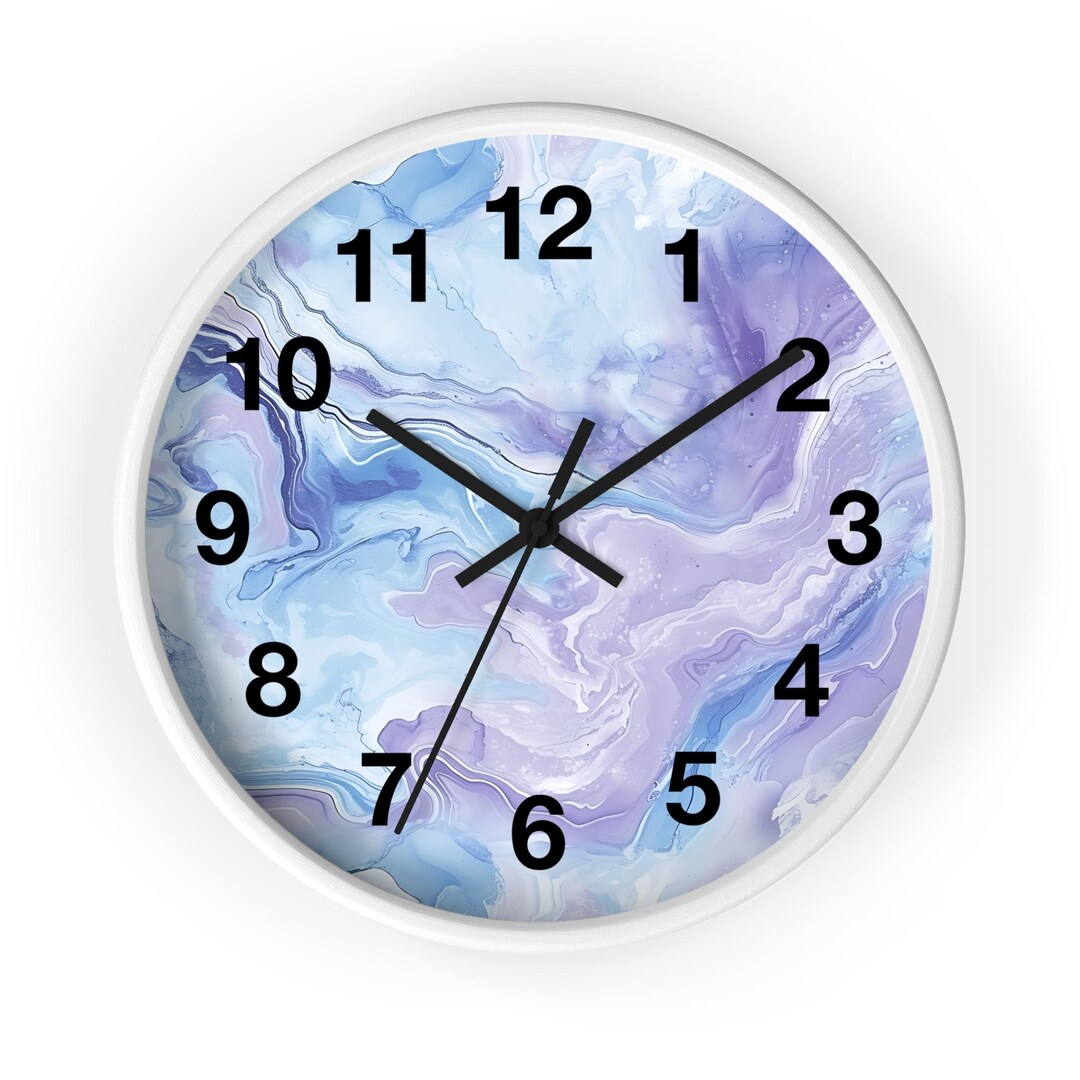Elegant Marble Wall Clock: Modern Home Office Decor - Etsy