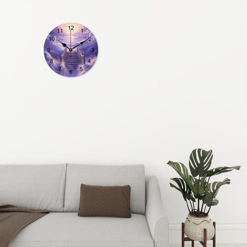Stairway to Heaven Clock – Clouds Sky Art, Silent Wall Decor - Etsy