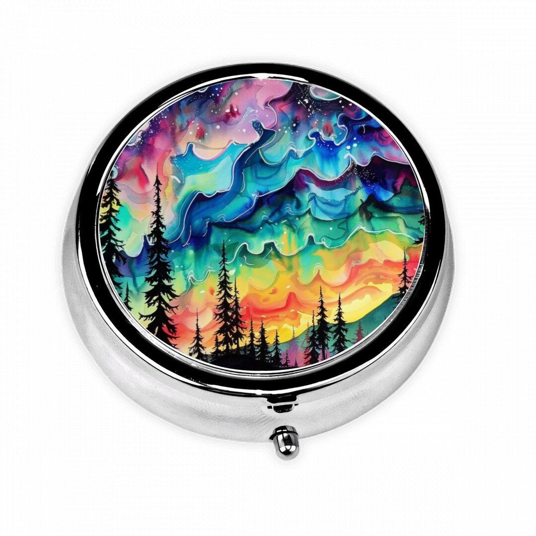 Northern Lights Pill Box | Aurora Borealis Travel Medicine Organizer - Etsy