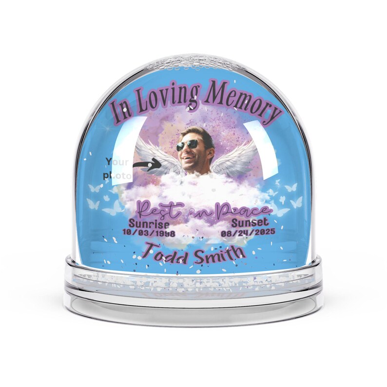 Personalized Memorial Snow Globe, Custom Tribute Decor, Healing Gift ...