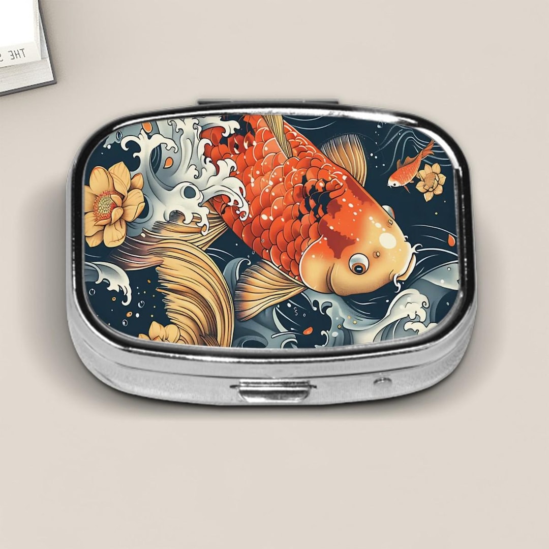 Japanese Koi Fish Pill Box | Travel Medication Organizer - Etsy