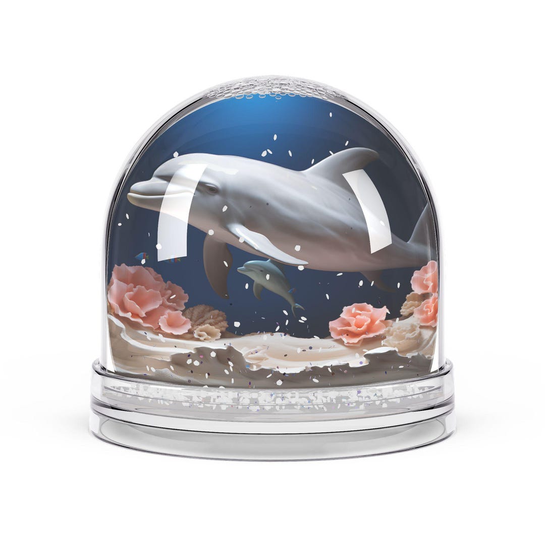 Dolphin Snow Globe, Ocean Decor, Nautical Gift, Home Decoration ...