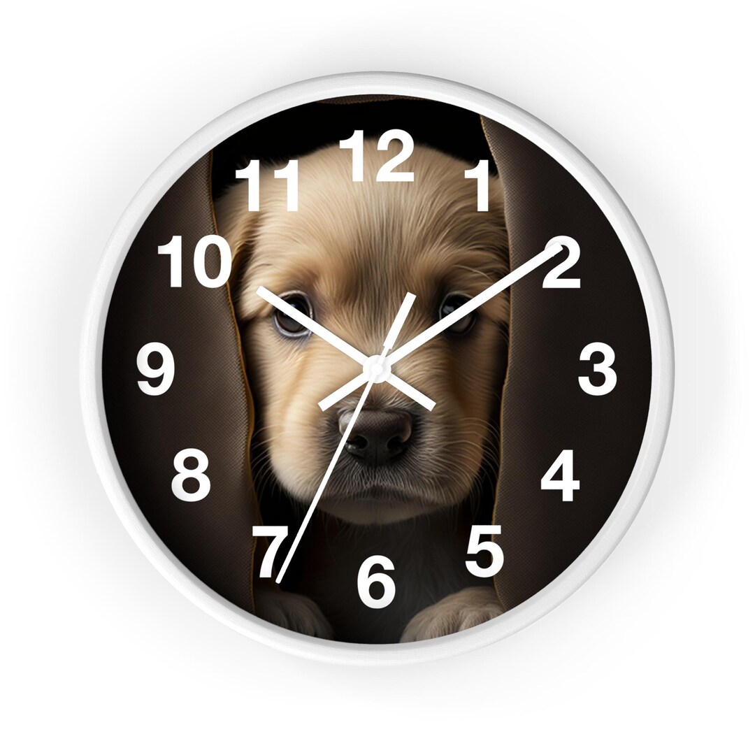 Adorable Puppy Wall Clock - Perfect for Dog Lovers, Pet Decor, Animal ...