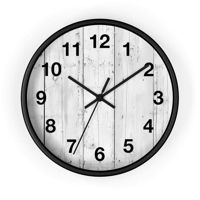 Reloj de pared de madera rústica simulada: reloj de estilo rústico ...