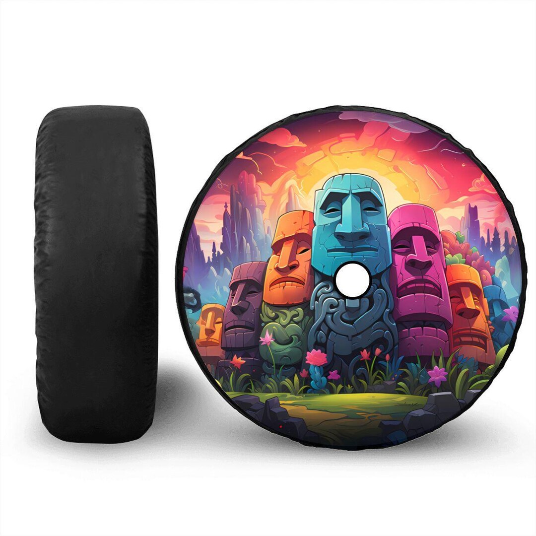 Colorful Historical Statues Spare Tire Cover With Camera Hole ...