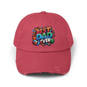 Best Dad Ever Distressed Cap, Gift for Dad, Father's Day Hat, Sports ...
