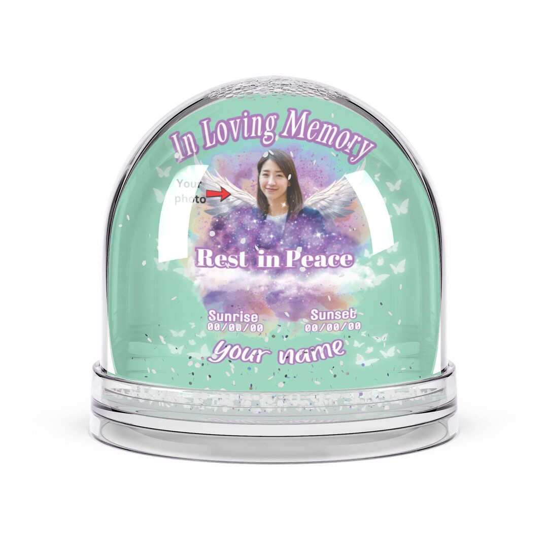 Personalized Memorial Snow Globe, in Loving Memory Gift, Remembrance ...