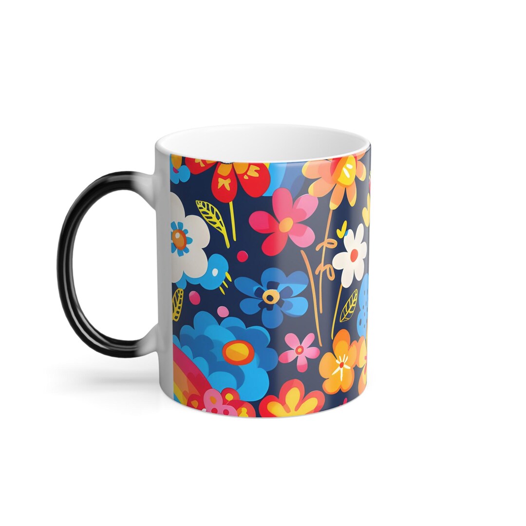 Color Morphing Floral Mug, Color Changing Coffee Cup, Gift for Her ...