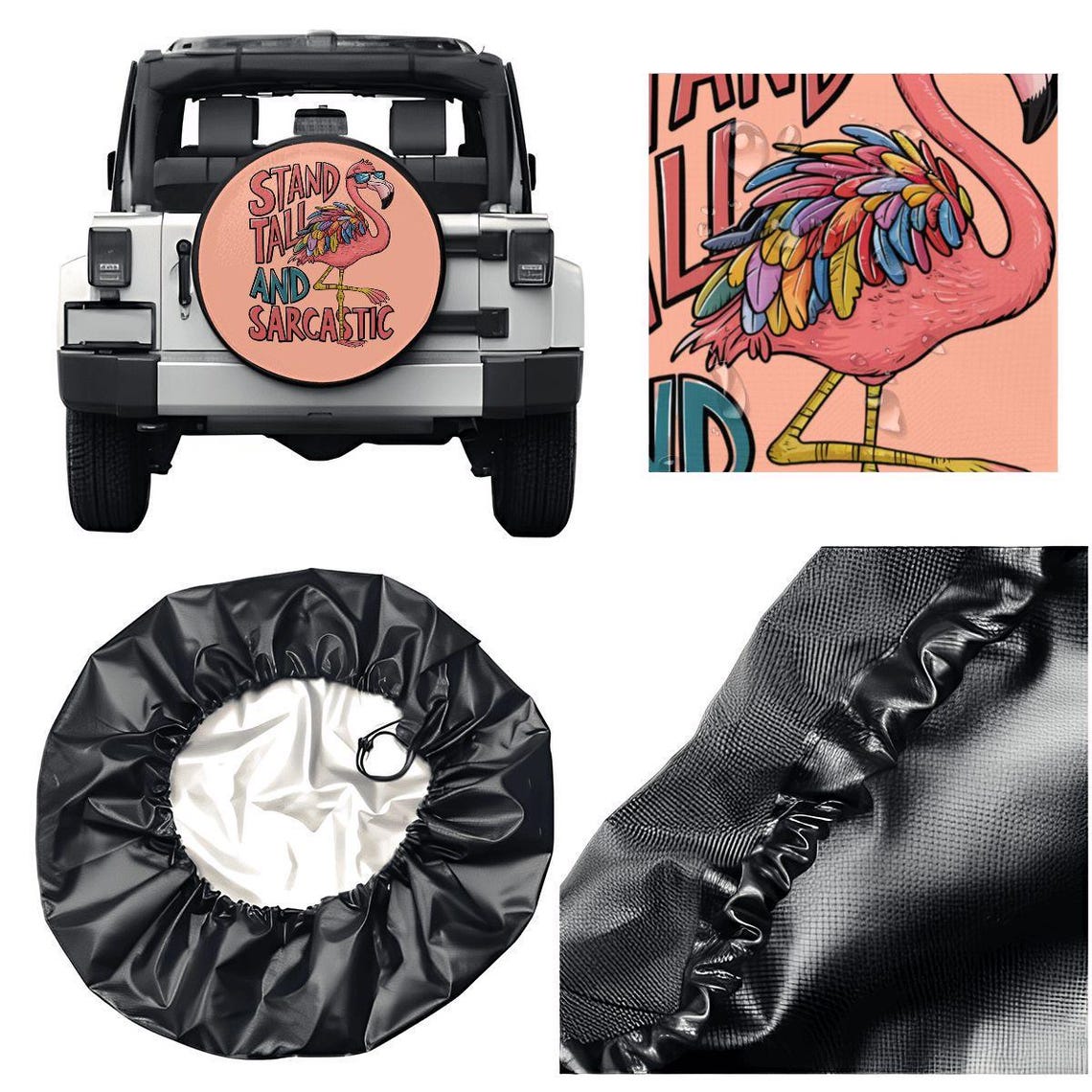 Funny Flamingo Spare Tire Cover | Sarcastic SUV, Jeep Accessory - Etsy