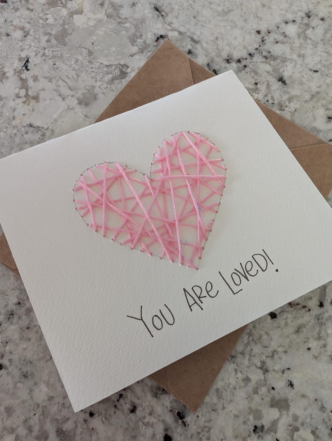 Valentine's Heart Card With Embroidery Floss - Etsy