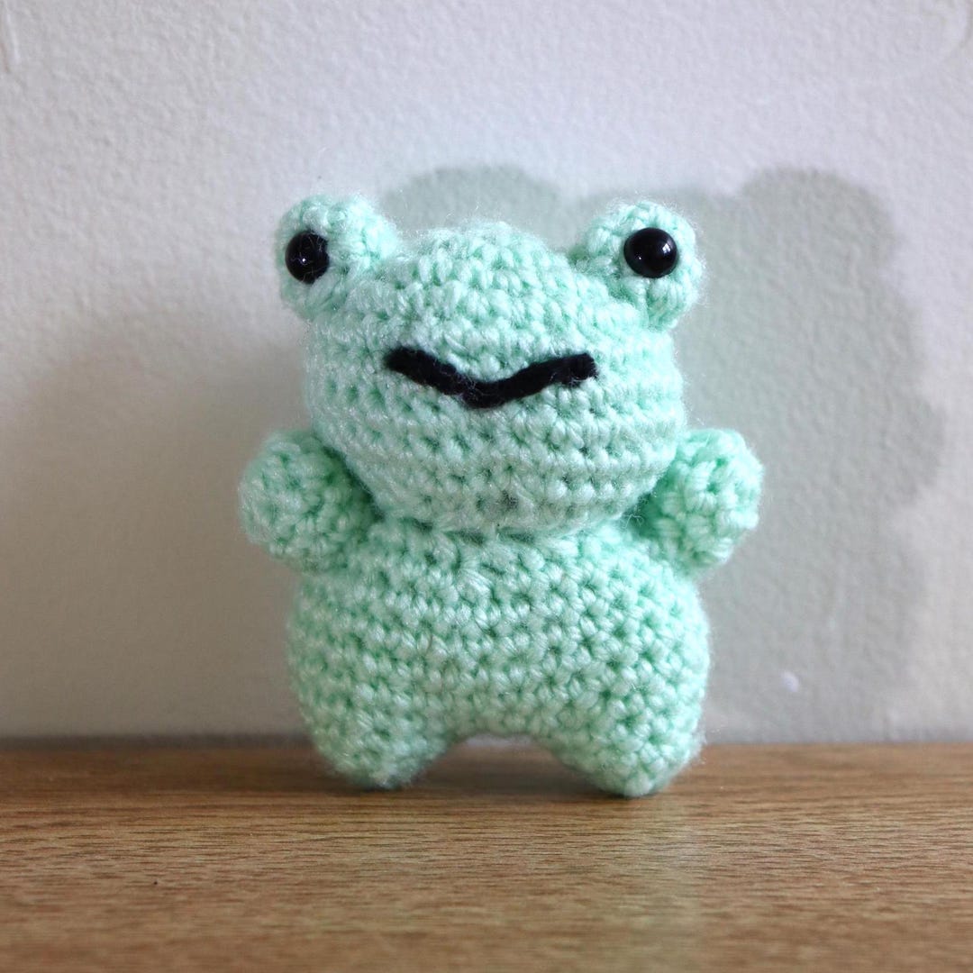 Tiny Frog Plushie - Mini Amigurumi Frog Toy - Handmade Crochet Plush ...