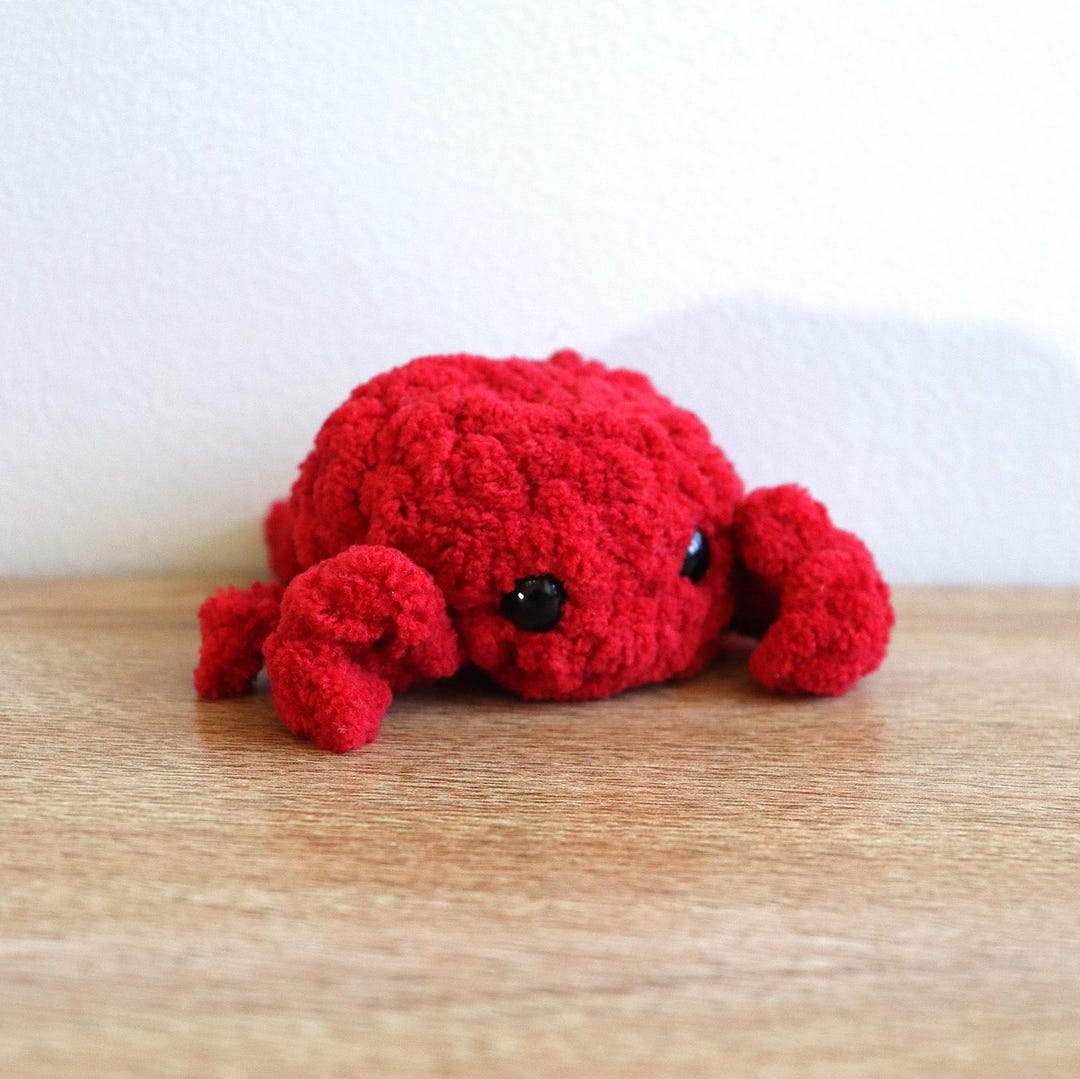 Mini Crochet Crab Stuffed Animal, Handmade Amigurumi Plushie, Ocean ...