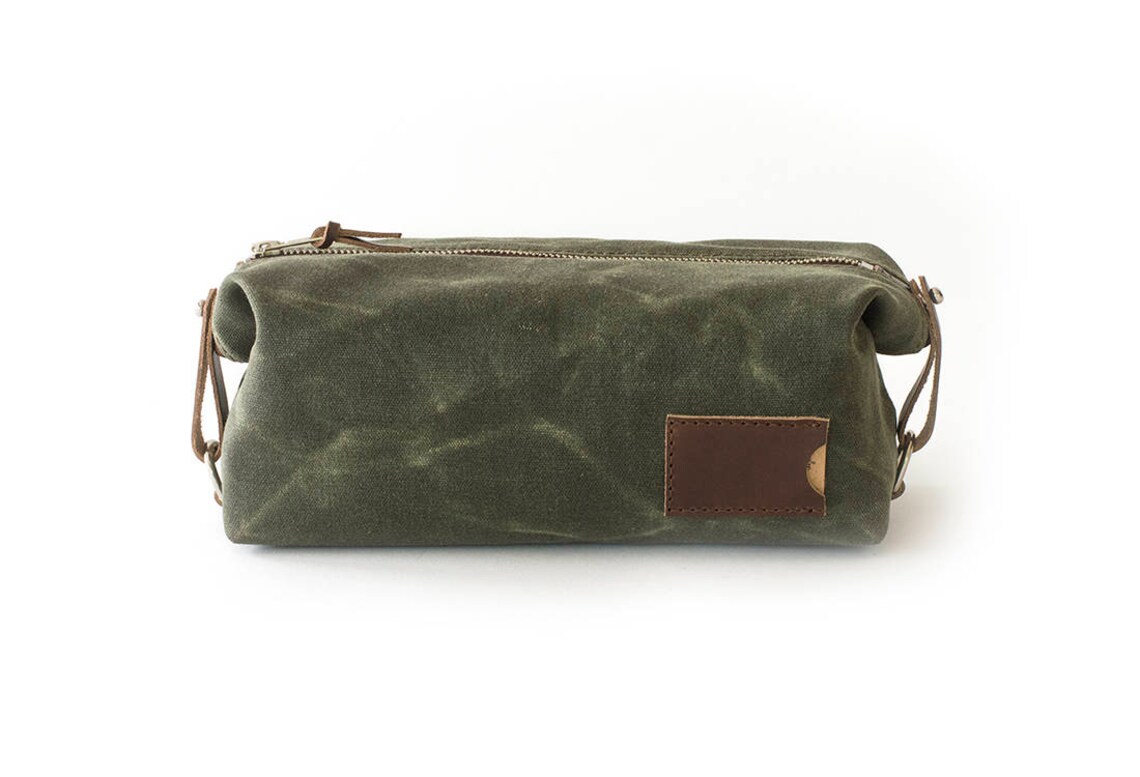 Personalized Waxed Canvas Dopp Kit: Expandable Toiletry Bag | Etsy