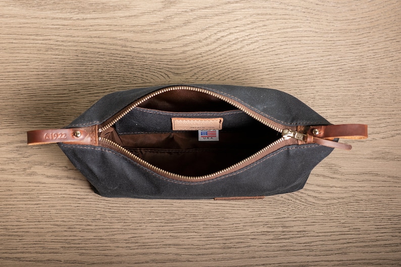 Personalized Waxed Canvas Dopp Kit: Expandable Toiletry Bag - Etsy