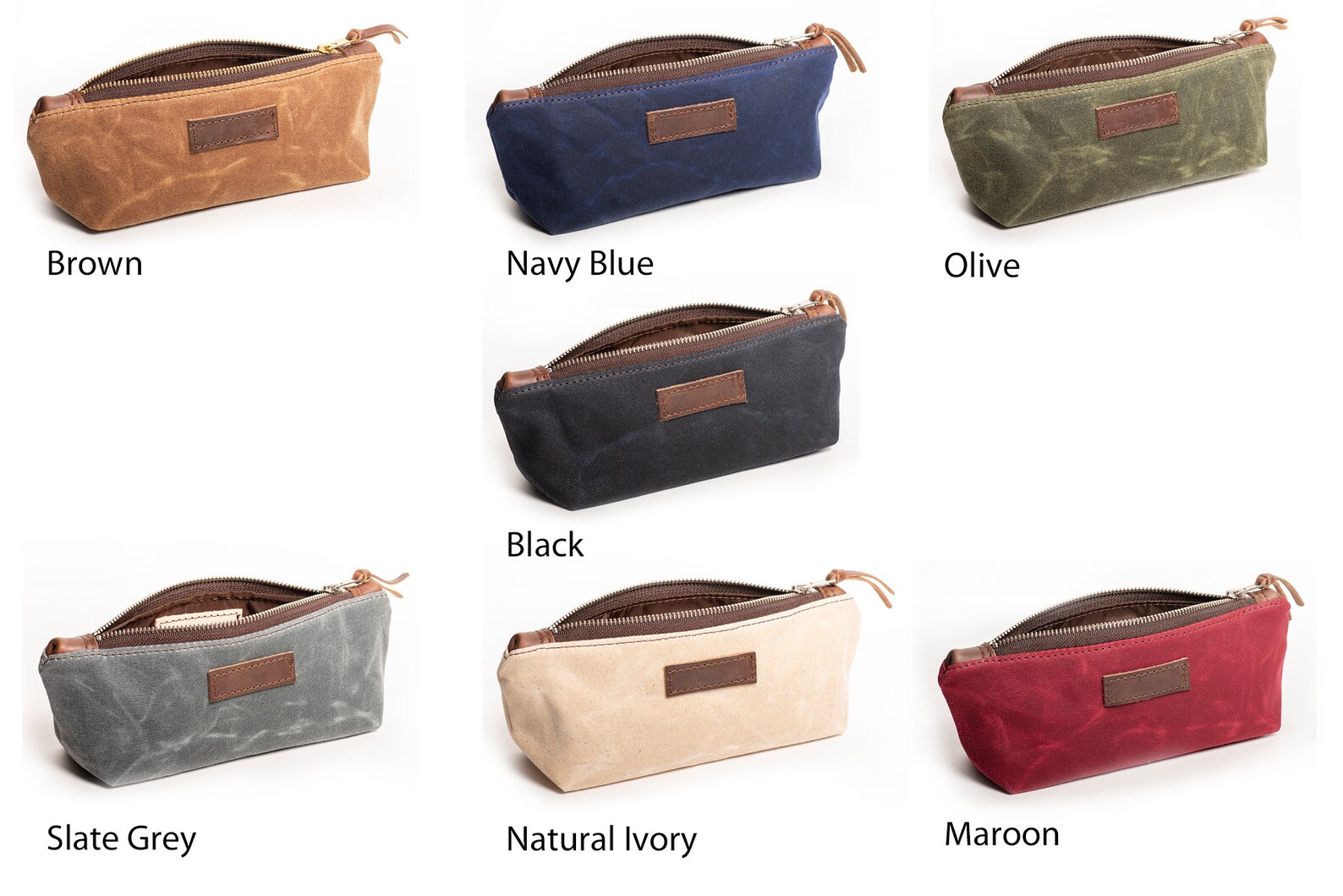 Personalized Waxed Canvas Pencil Case Multipurpose Pouch - Etsy