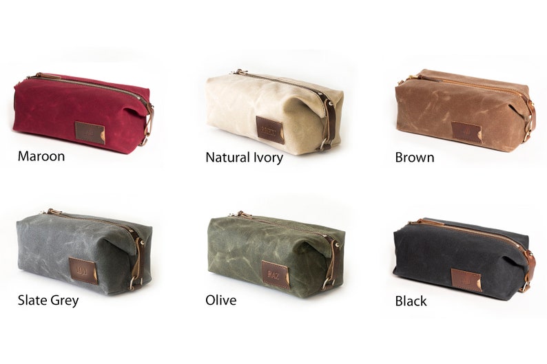 Personalized Waxed Canvas Dopp Kit: Expandable Toiletry Bag - Etsy