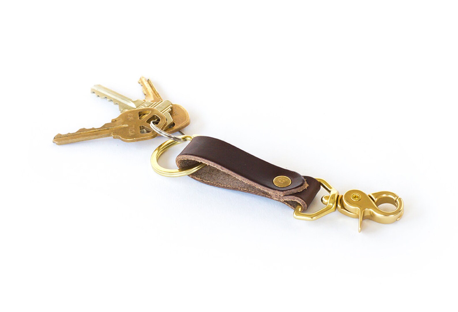Personalized Leather Key Clip Horween Leather Keychain - Etsy