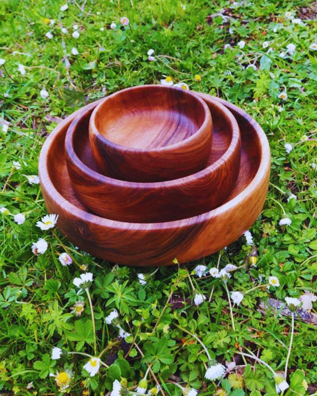 Natural Walnut Wood Plate Set – Handcrafted, Organic Oil Polished ...