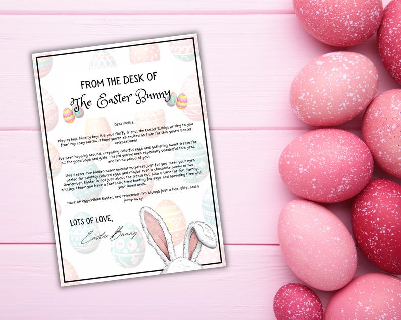 Easter Bunny Letter Template – Printable Kids' Easter Printable ...