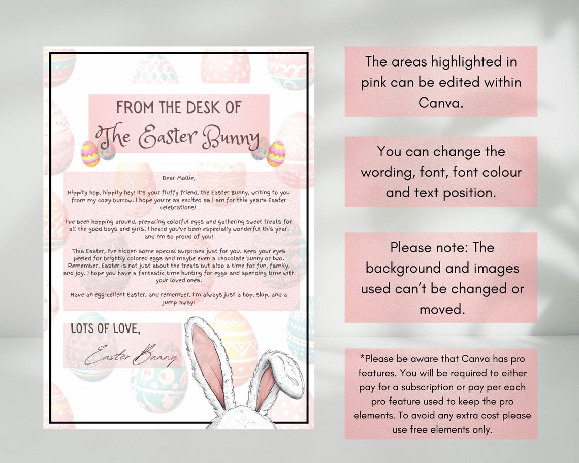 Easter Bunny Letter Template – Printable Kids' Easter Printable ...