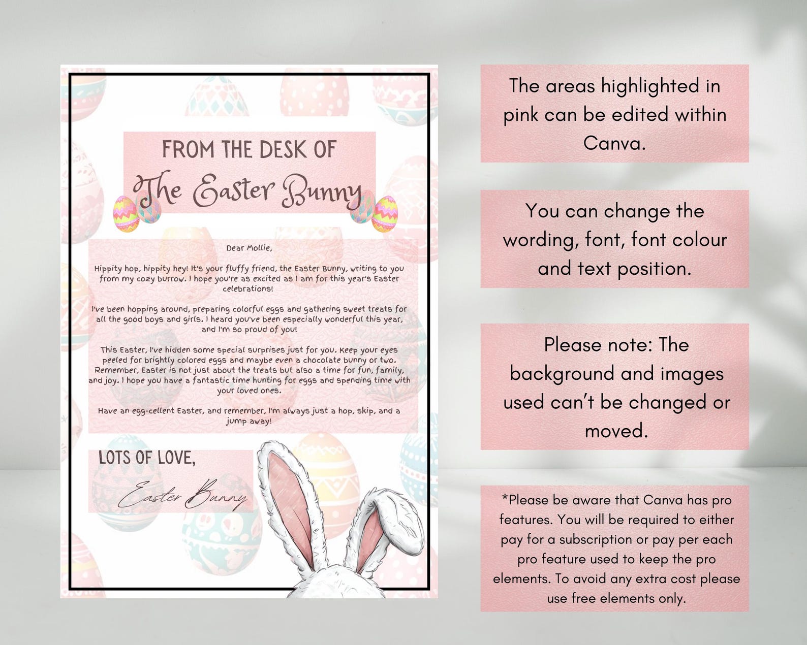 Easter Bunny Letter Template – Printable Kids' Easter Printable ...