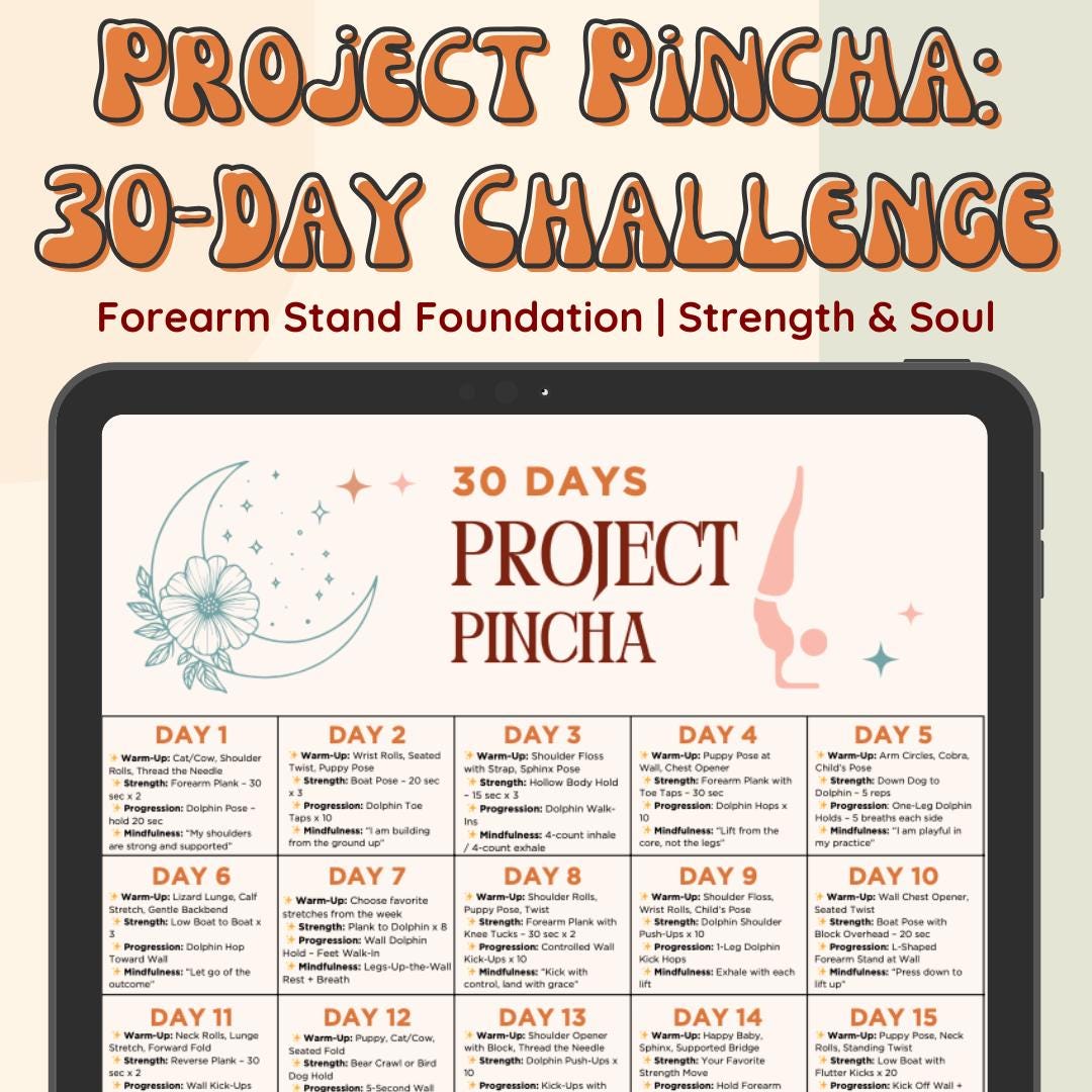 Project Pincha: 30-day Forearm Stand Challenge | Printable Yoga ...