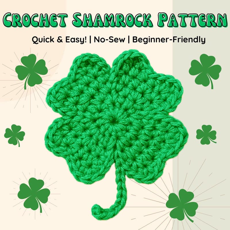 Crochet Applique Shamrock - Etsy