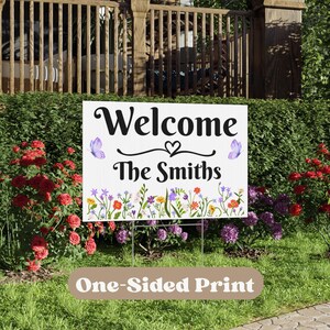 Family Garden Display Welcome Sign With Name Custom Present House ...