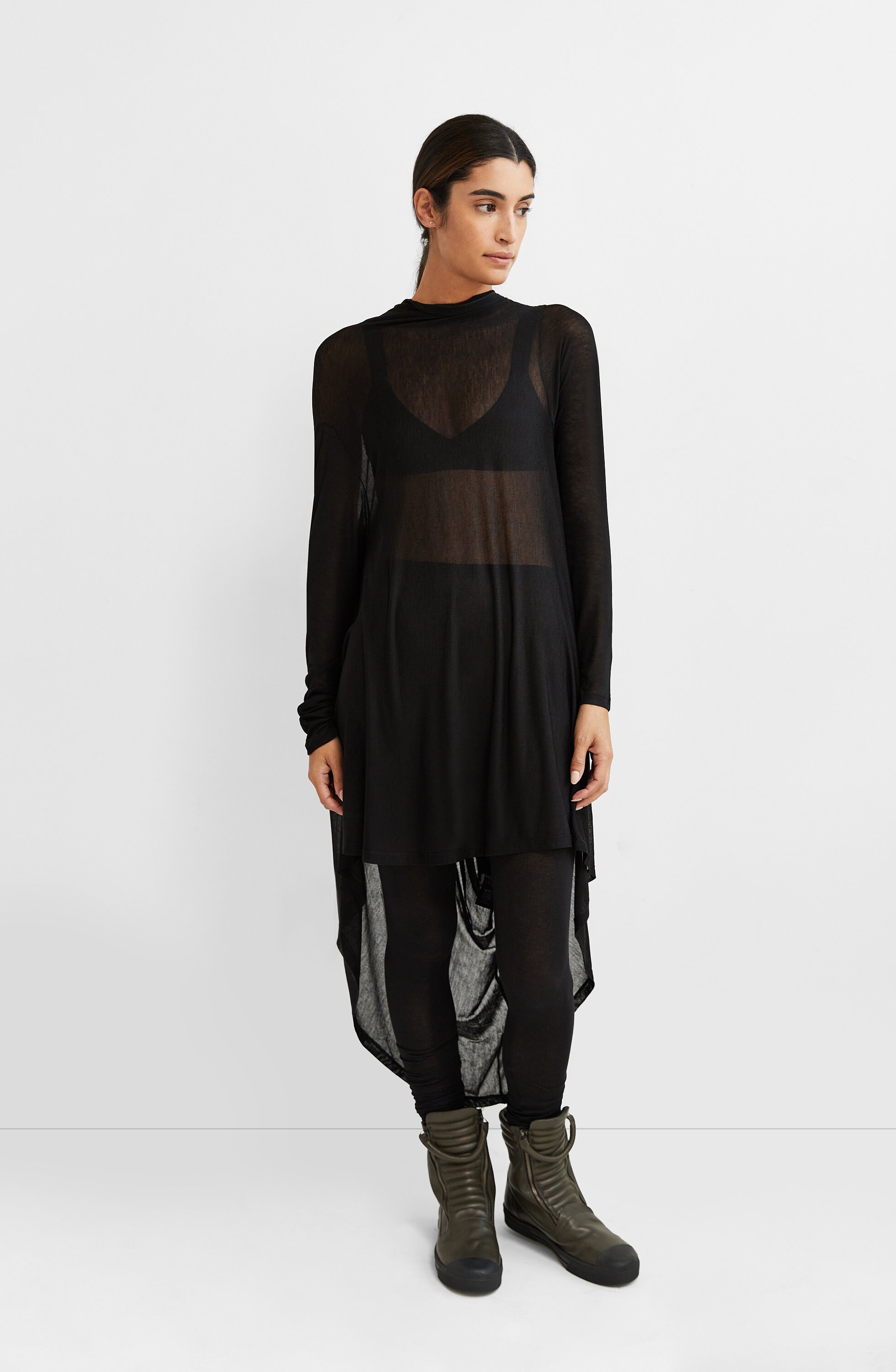 Long Draped Back Tunic Casual Asymmetric Long Top High Low - Etsy Sweden