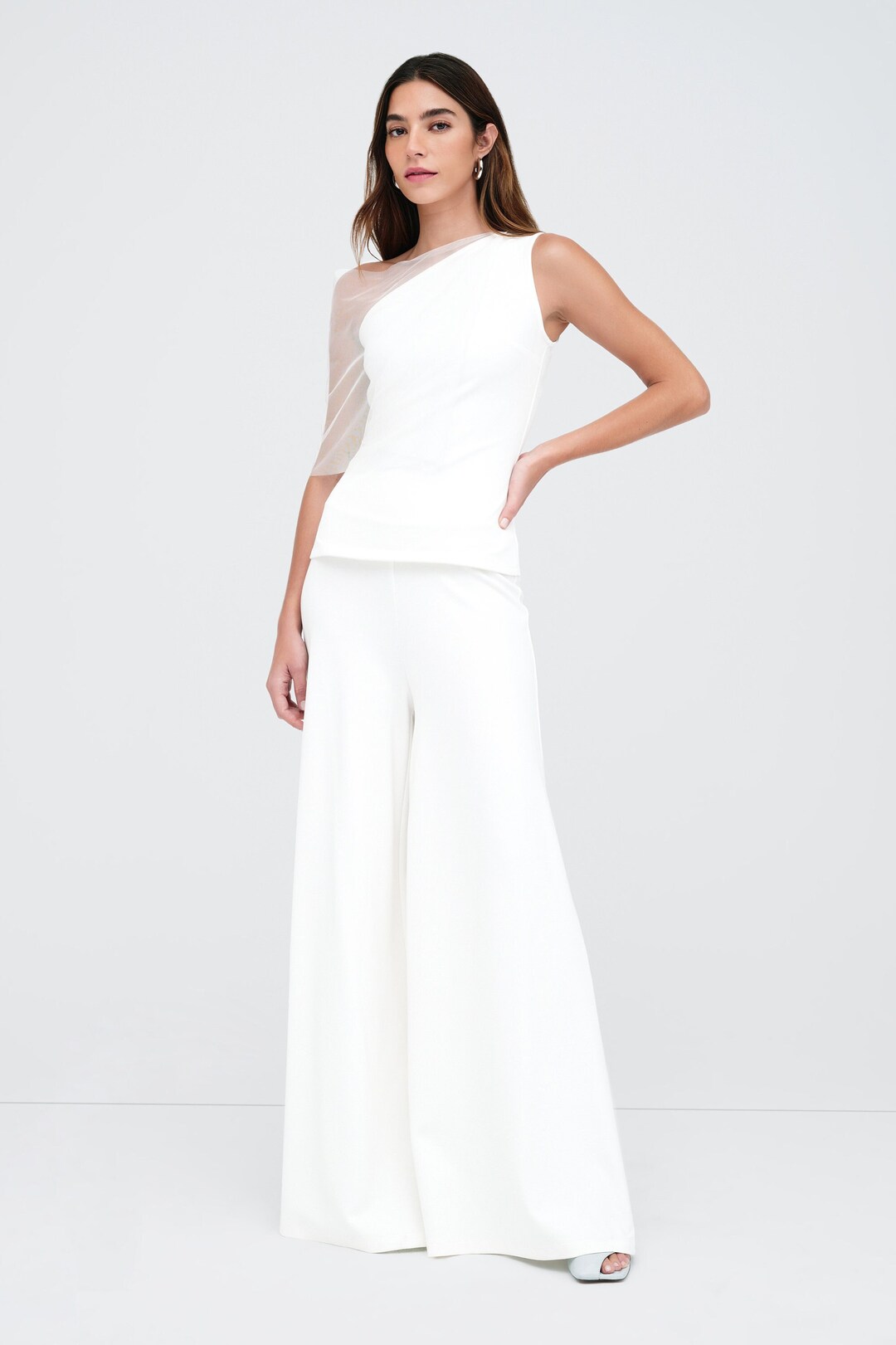 Off White Cocktail Top, Asymmetric Evening Top, Dressy Top, off ...