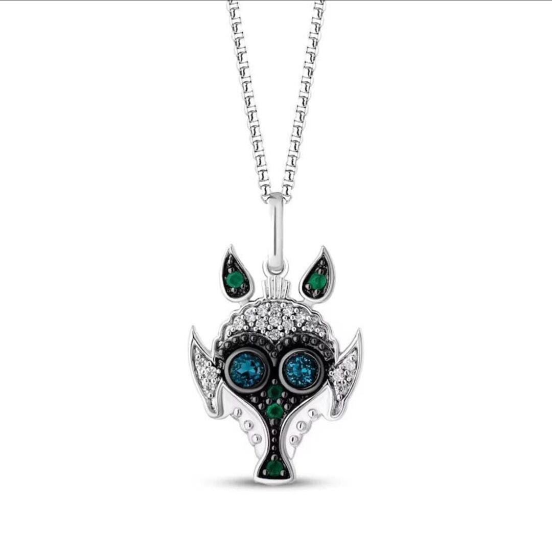 Star Wars Greedo Inspire Art Deco Necklace, Blue Round Cut CZ Stone ...