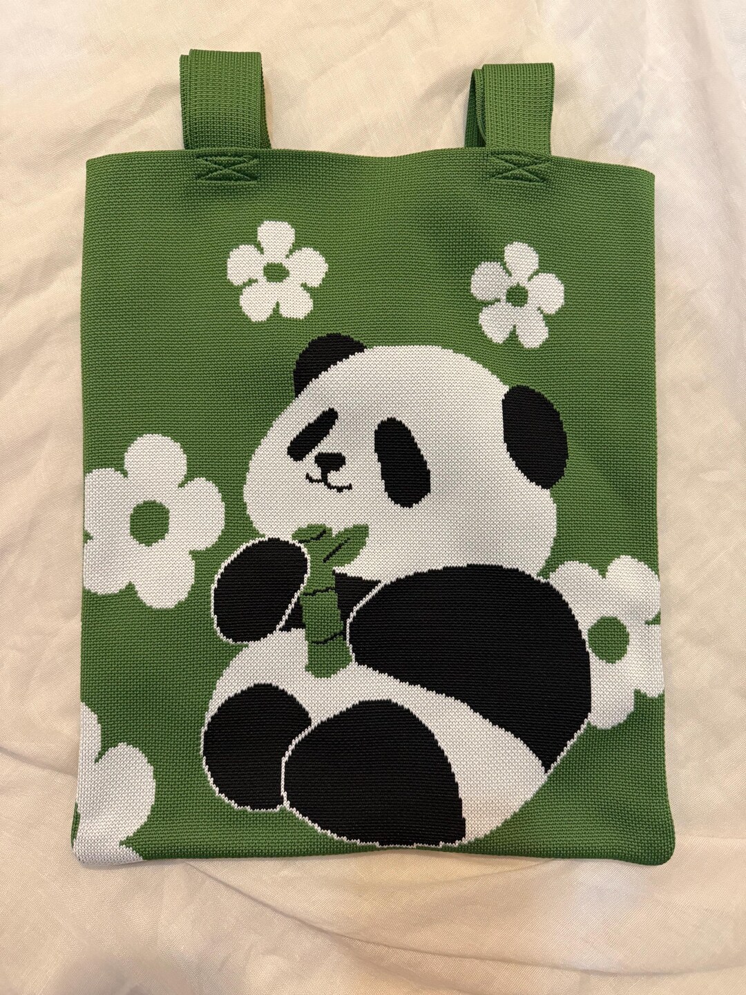 Green Panda Tote Bag: Eco-friendly Stretchable Shopper - Etsy