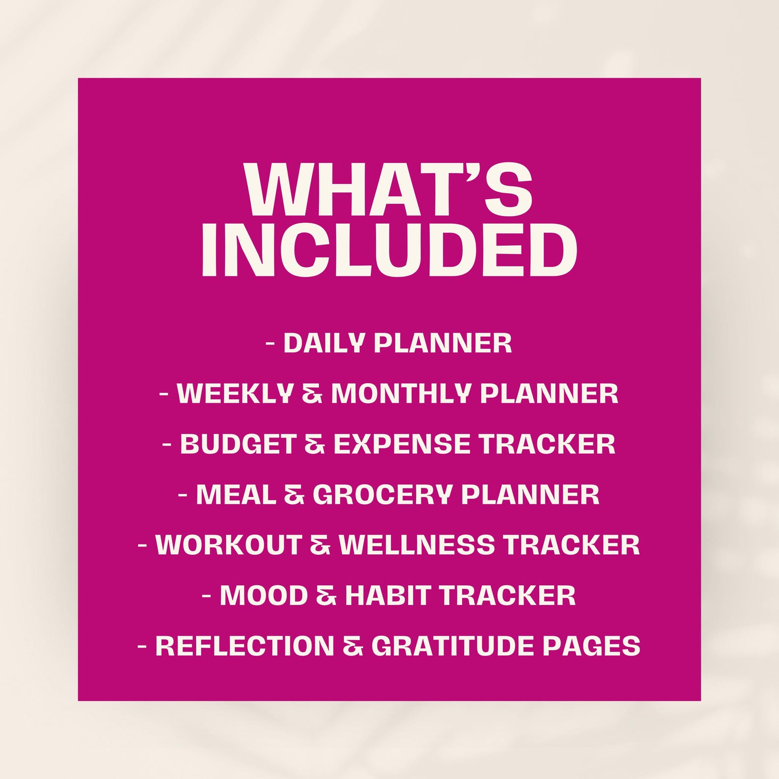 Pink Minimalist Life Planner Bundle: Goal Tracker, Habit Tracker ...