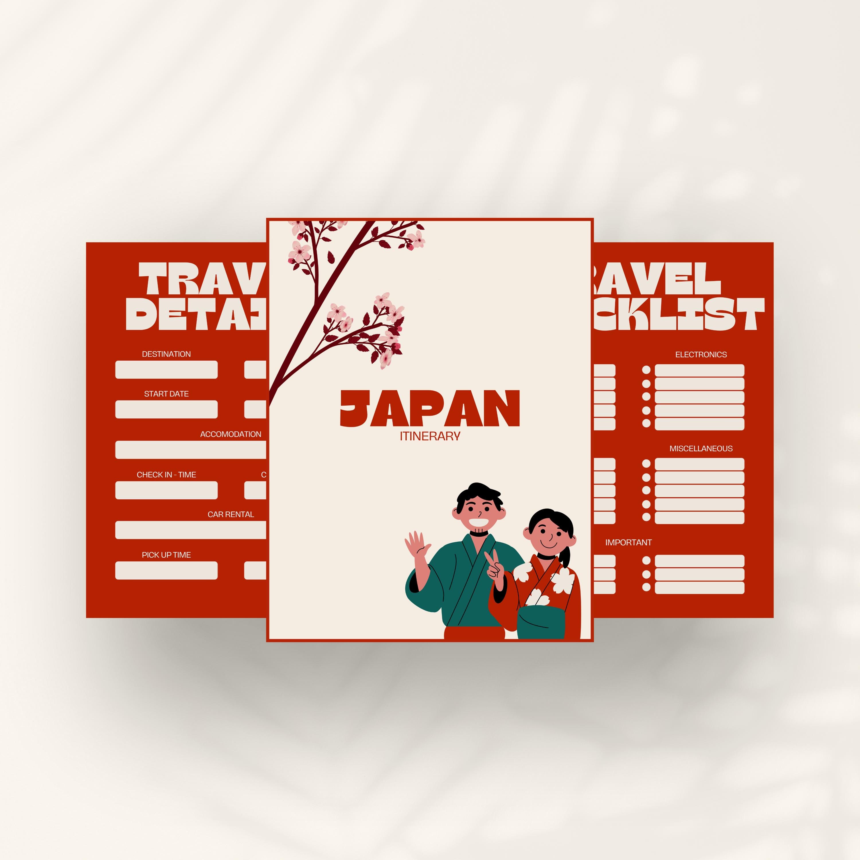 Japan Travel Itinerary Template | Digital Travel Planner | Editable ...