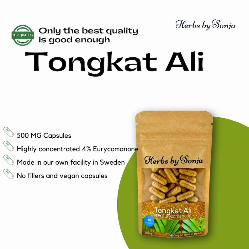 Tongkat Ali 4% Capsules: Eurycomanone, Vegan Herbal Supplement - Etsy