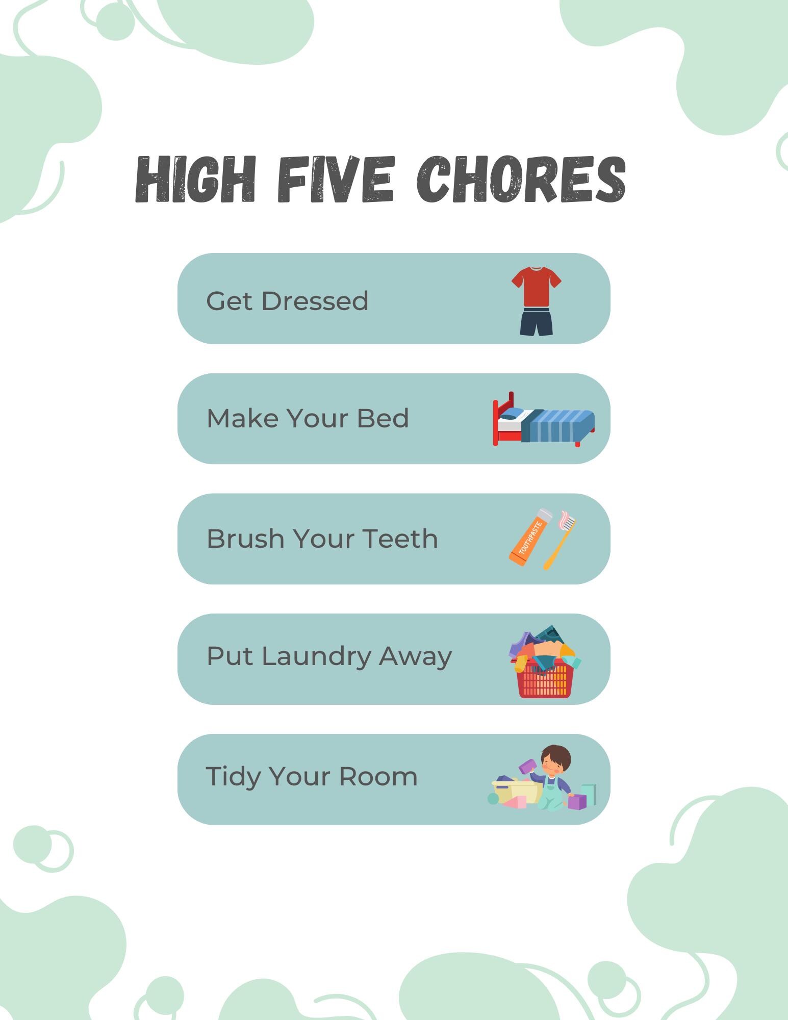 Children's Morning Routine Chore Chart, Chore Chart Morning, Morning ...