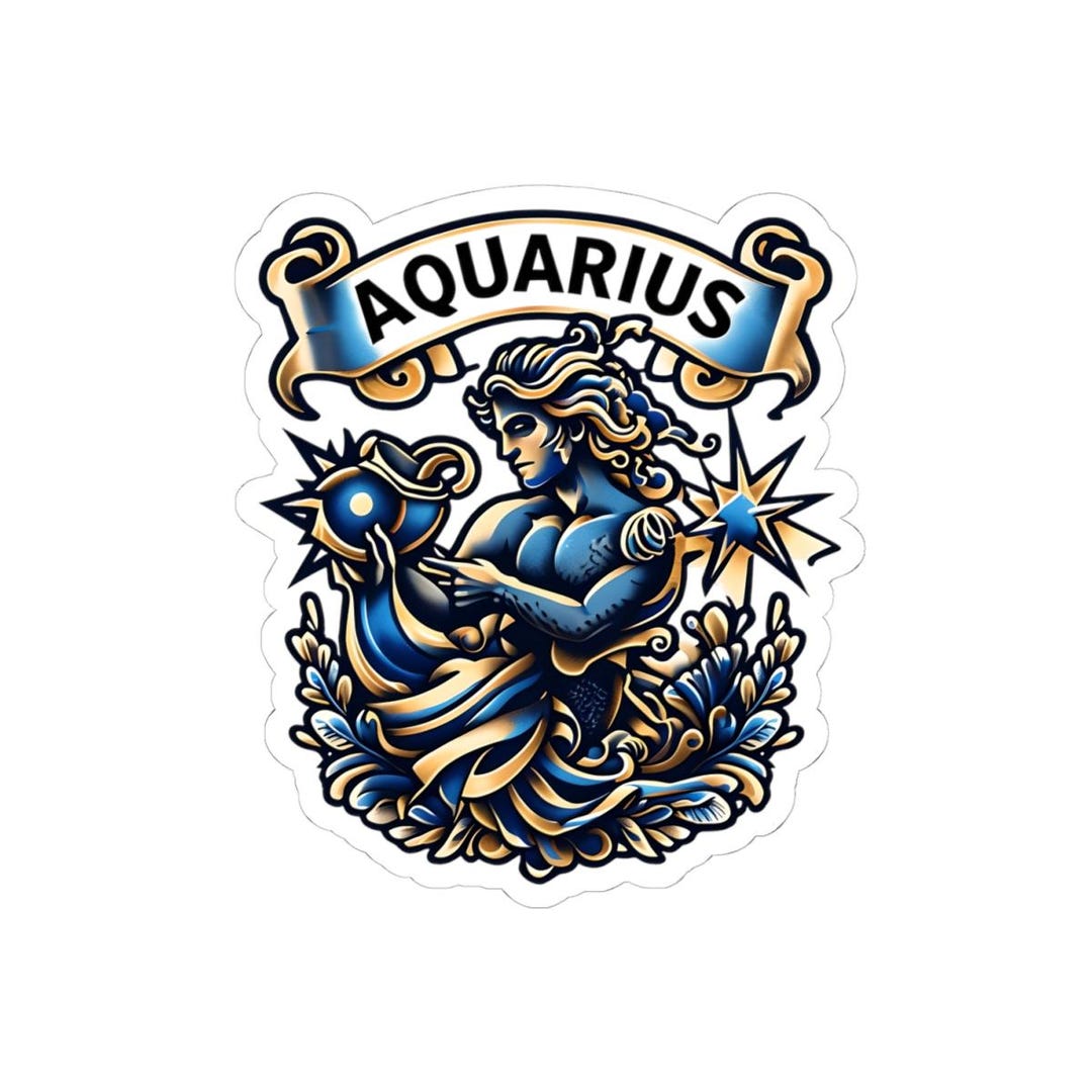 Aquarius Zodiac Vinyl Sticker: Water Bearer Astrology Decal Durable ...