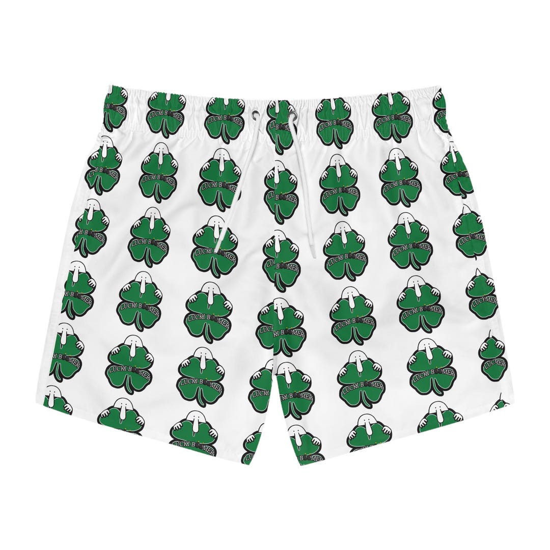 Luckiest Swim Trunks Shamrock Pattern, Perfect for St. Patrick's Day ...